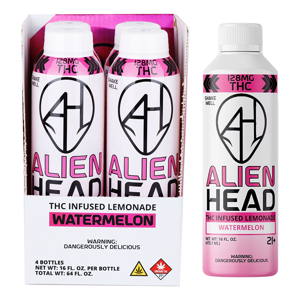 Alien Head D9 THC 128mg 16oz Lemonade Watermelon